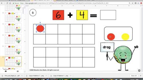 Addition Within 20 With Ten Frames - Google Classroom - Print and Digital