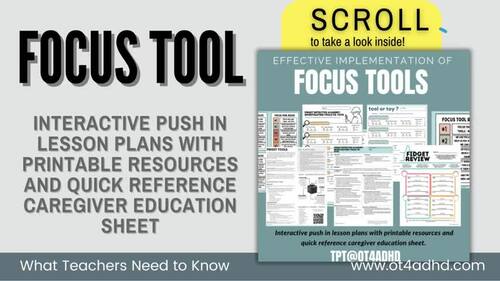 Fidget/Focus Tools Support OT Classroom Intervention ADHD Anxiety by ...