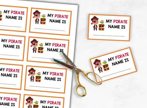 What's Your Pirate Name Game, Halloween Classroom Activity, Summer Camp