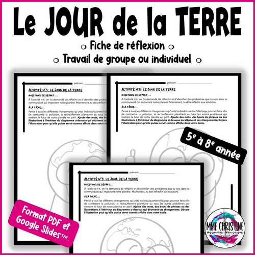 Le Jour de la Terre I Activités de recherche I French Earth Day Activities