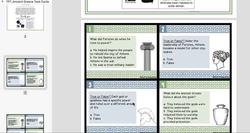 Ancient Greece Task Card Activity by E is for Education | TpT