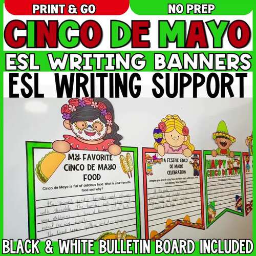 Cinco de Mayo ESL Writing Craft-Bulletin Board Banner-Pennants for 2nd ...