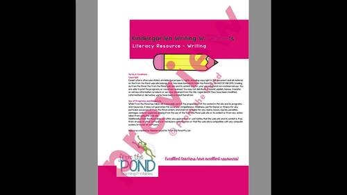 Kindergarten Writing Worksheets Pack by From the Pond | TPT