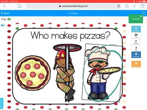 Pizza Themed Language Activities | Food Themed BOOM Cards for Speech ...