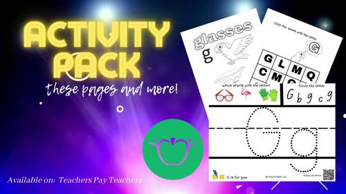 Letter G| Letter Recognition & Sound Recognition + Writing Activity Pack