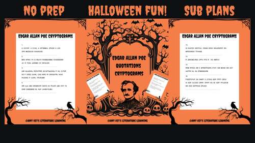 Edgar Allan Poe Quotes Cryptogram Puzzles Problem-Solving Middle & High ...