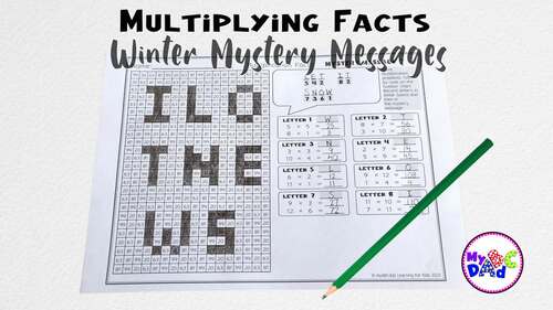 Multiplying Facts Winter Mystery Messages by myABCdad Learning for Kids