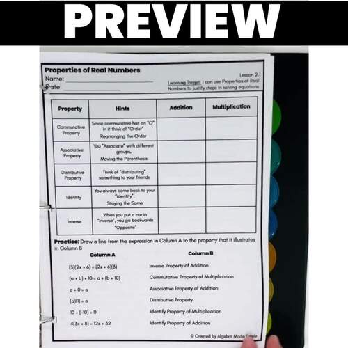 Solving Equations Inequalities Scaffold Guided Notes Algebra Practice ...