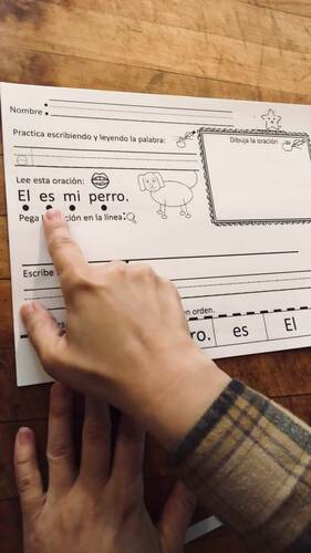 Write, Draw, Color, Cut & Paste Spanish Decodable Sentences Grades - K-2