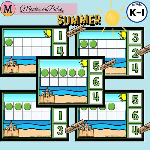1-10 Numbers Summer Peg Activity by Montessori Pulse | TPT