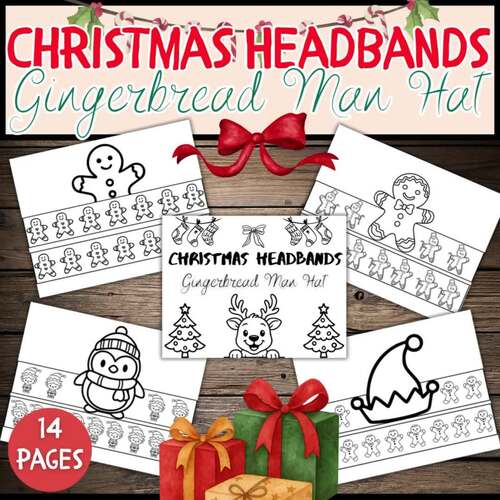 Christmas Headbands Gingerbread Man- Headbands Hats - Christmas Craft