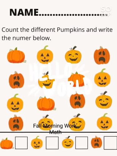 Fall Morning Work Math Activities by Mr Yacine crazy teacher | TpT