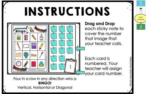 School Supplies & Classroom Vocabulary Building Bingo Game - Boom Cards™