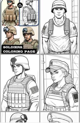 Soldiers Coloring Book for Adults Vol. 10 - 200 Pages | Printable Army ...
