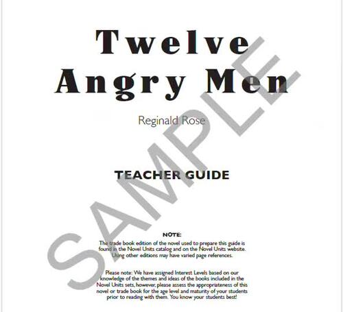 Twelve Angry Men Novel Units® Teacher Guide Novel Study | TPT