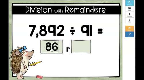 Four Digit Division with 2 Digit Divisors & Remainders Long Division ...