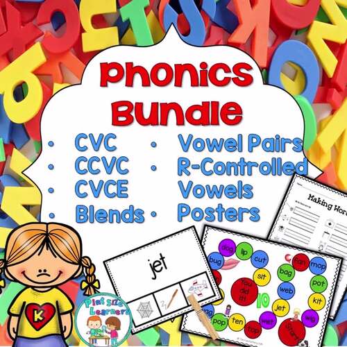 Phonics Games, Centers and Worksheets Bundle K and 1 | TPT