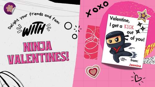 Editable Ninja Valentine’s Day Cards – Printable Classroom Valentines