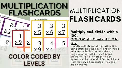 Multiplication Flash Cards Times Facts Multiplication Flashcards within 100