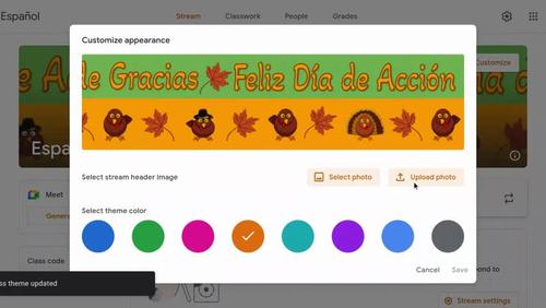 Día de Acción de Gracias - Google Classroom Banners by NATAM | TPT