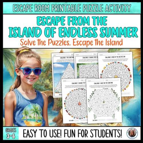 Summer Maze Puzzle Escape with Codewords | Teamwork | Critical Thinking