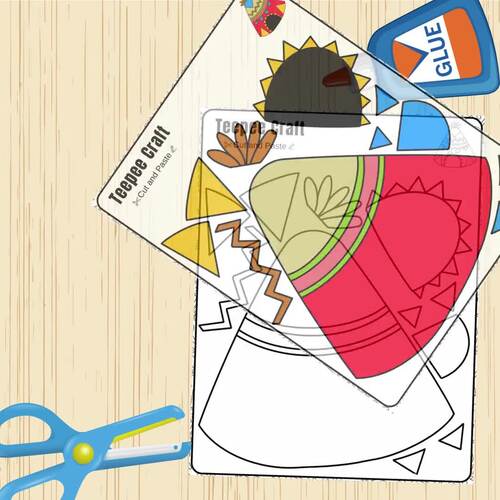 Teepee Craft Template-Native American Day Craft-Cut and Glue Activity ...