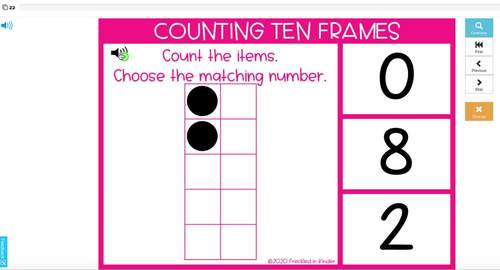 Ten Frames 0-10 / Distance Learning / Boom Cards™ by Freckled in Kinder
