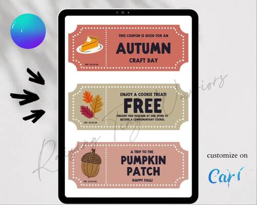 Fall Coupon Book & Kids Reward Tickets, Editable Autumn Behavior ...