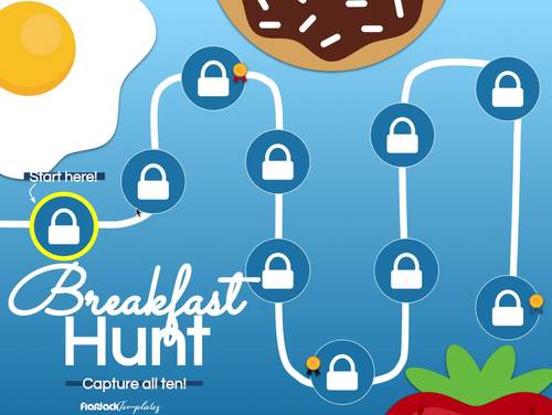 Google Slides PPT Game Template | Editable Self-Checking | BREAKFAST HUNT