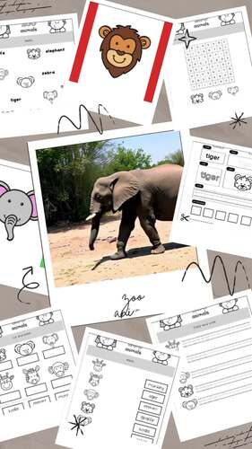 Zoo Animals Vocabulary & Fine Motor Skills Fun Pack for Early Learner ...