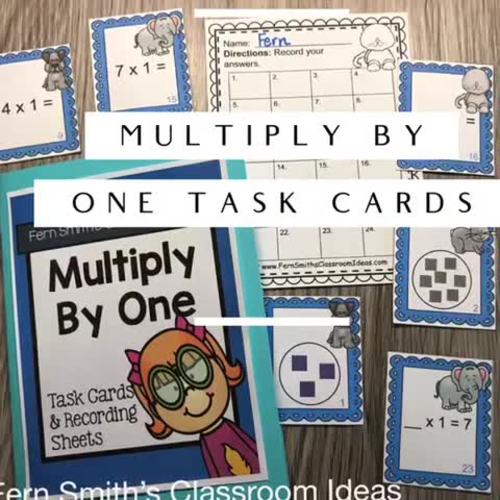 Multiply With 1 Task Cards for Third Grade by Fern Smith's Classroom Ideas