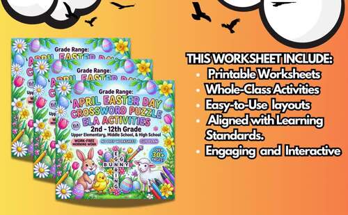 Fun April Easter Day Crossword Puzzle ELA Activities 2nd,3rd,4th,5th ...