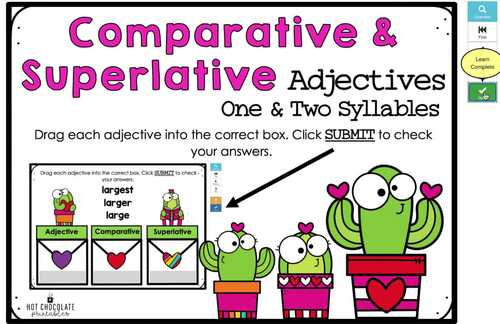 Comparative & Superlative | BOOM CARDS™ | Short Adjectives Word Sort