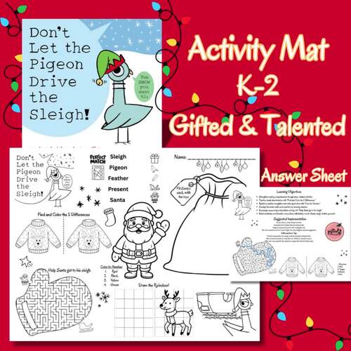 Don’t Let the Pigeon Drive the Sleigh! | Holiday Activity Mat (K–2) | GT