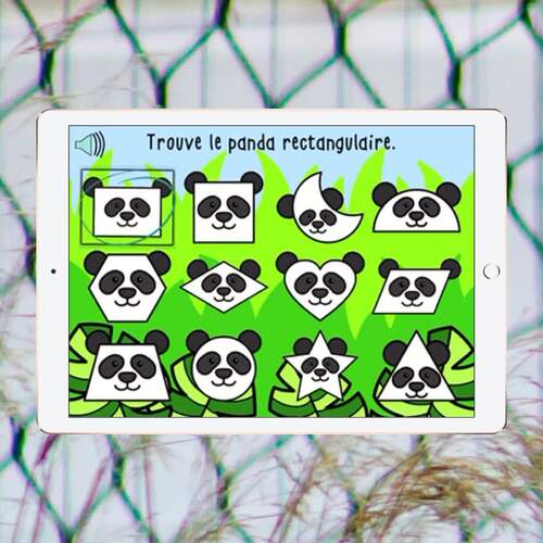 Trouve le rectangle avec audio | Vocabulaire du zoo | Cartes Boom