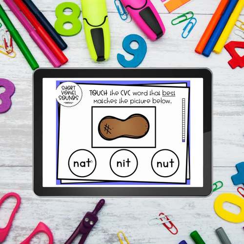 Short Vowels AEIOU Digital PDF Game Assessment Distance Learning