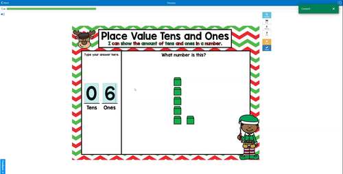 Place Value Tens and Ones Christmas Math Activities Boom Cards | TPT