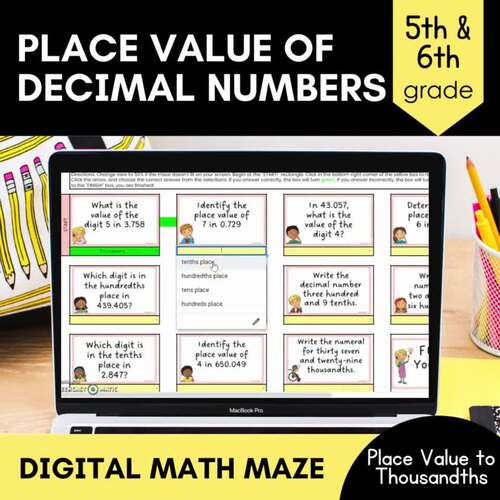 Place Value To Thousandths | Decimal Numbers | Digital Maze Activity ...