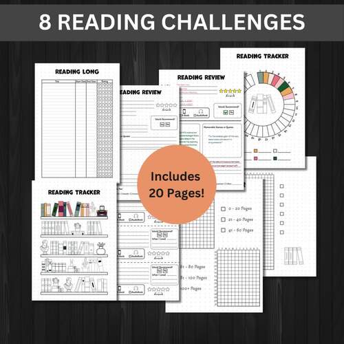 Reading Journal Bundle - PRINTABLE Journal Page - Reading Log - Reading ...
