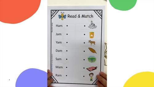 AM Word Family CVC Blend Worksheet: Reading & Writing by Shoto Learning