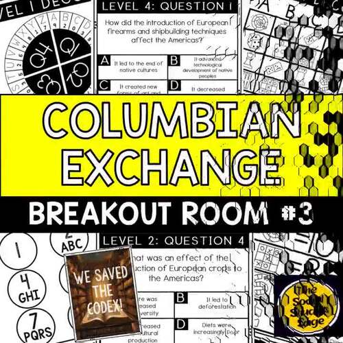 The Columbian Exchange Breakout Escape Room - Reading Comprehension ...