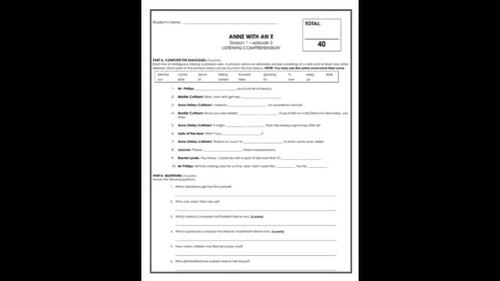 Listening Comprehension - Anne with an E 1x05 by Nadine's English Corner