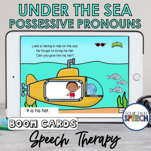 Under the Sea Possessive Pronouns Boom Cards | speech therapy | TPT