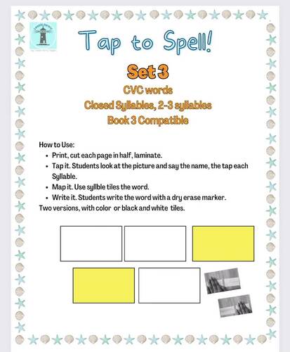 Tap To Spell Word Mapping: Multisyllabic Closed Syllable Edition Set 3
