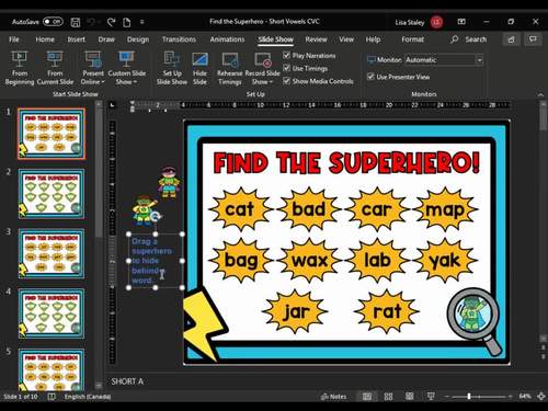 Digital Hide & Seek | Find the Superhero | Short Vowel CVC Words