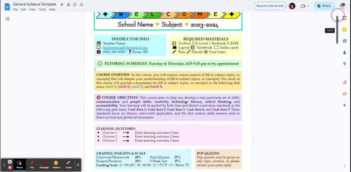 General Syllabus - Editable Template by Llamaritza's Teaching Adventures