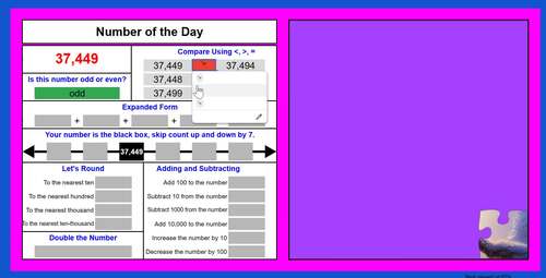 GROWING BUNDLE 5-digit Number of the Day Digital Activities | TPT