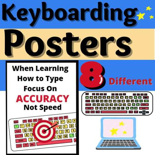 Keyboarding Activities Posters Technology Computers Decor Classroom ...