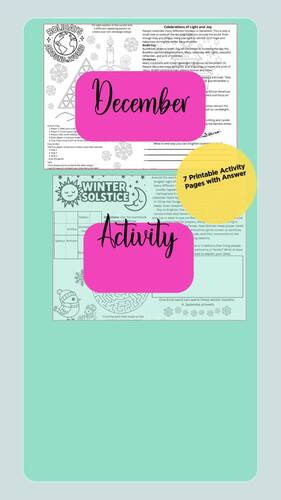 December Activity Packet | No-Prep Early Finisher Worksheets | TPT