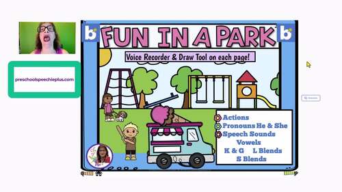 Fun In A Park Actions & Speech Sound BOOM Cards with AUDIO | TPT